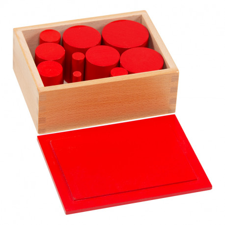 Boite des cylindres rouges pour développer la faculté visuelle