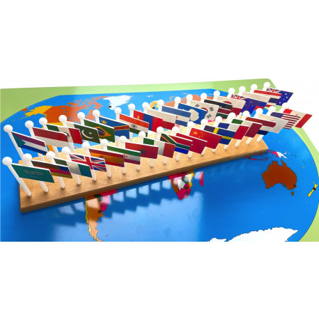 carte mondiale avec drapeaux à placer